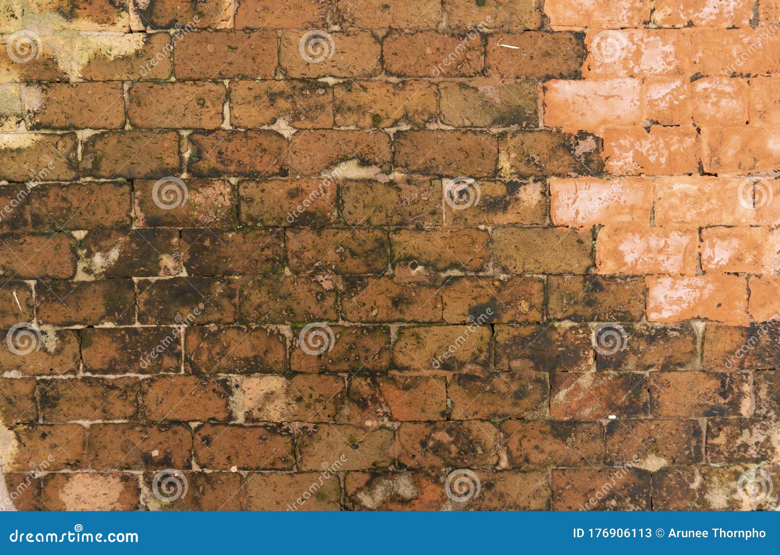 Random Pattern Rustic of Brown and Orange Color Natural Clay Old Brick ...