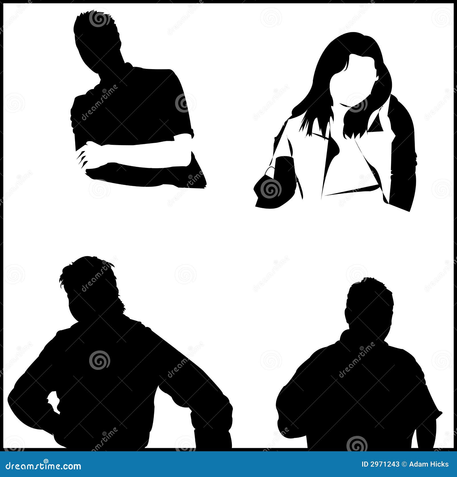 Random People Silhouette stock vector. Illustration of gang - 2971243