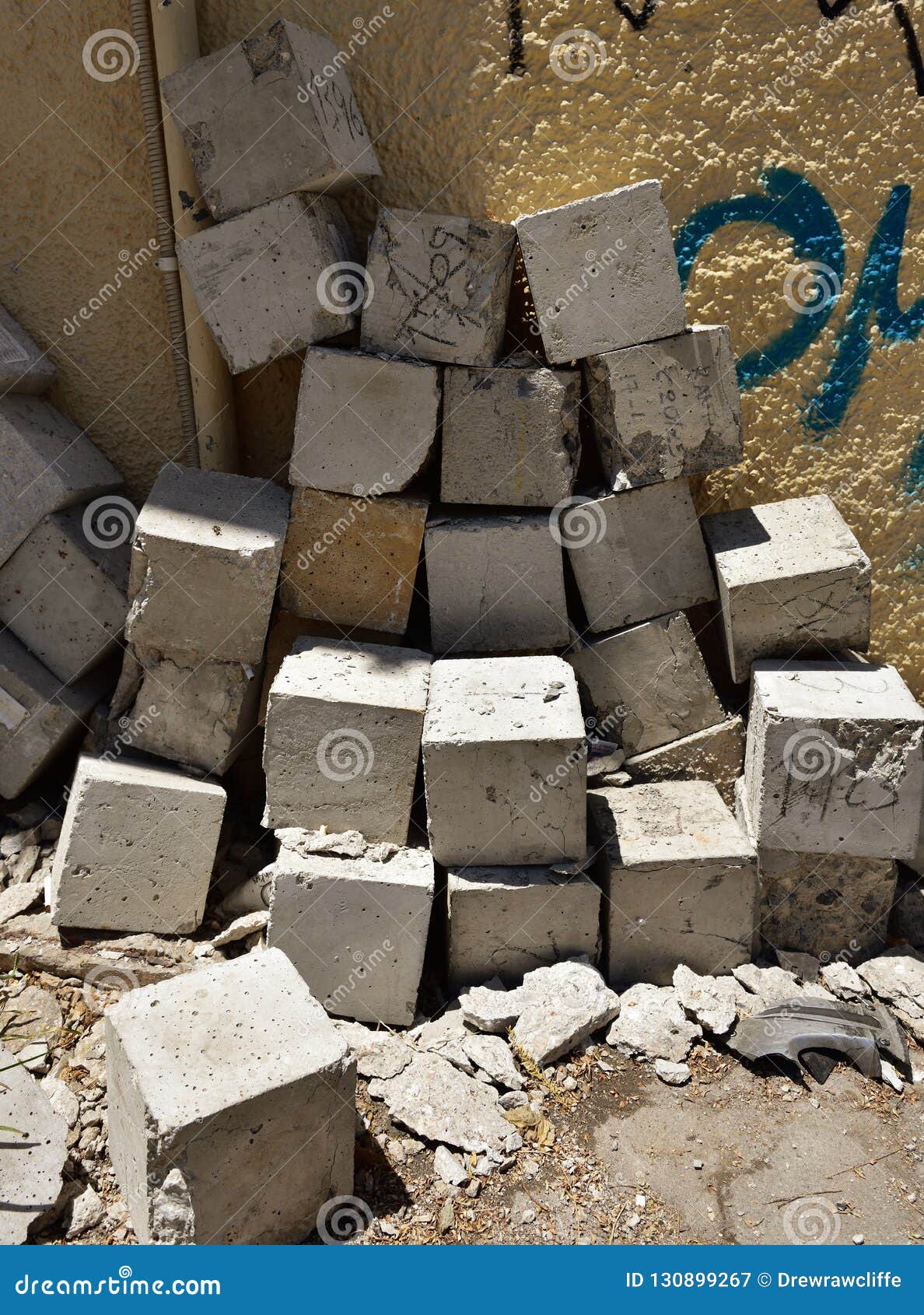 Random Pile of Concrete Cubes Stock Image - Image of test, blocks ...