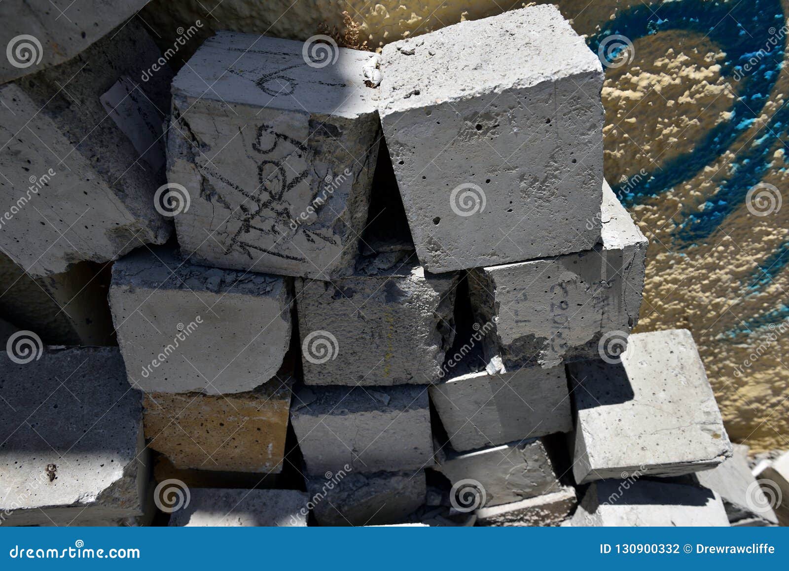 Random Pile of Concrete Cubes Stock Photo - Image of pile, samples ...