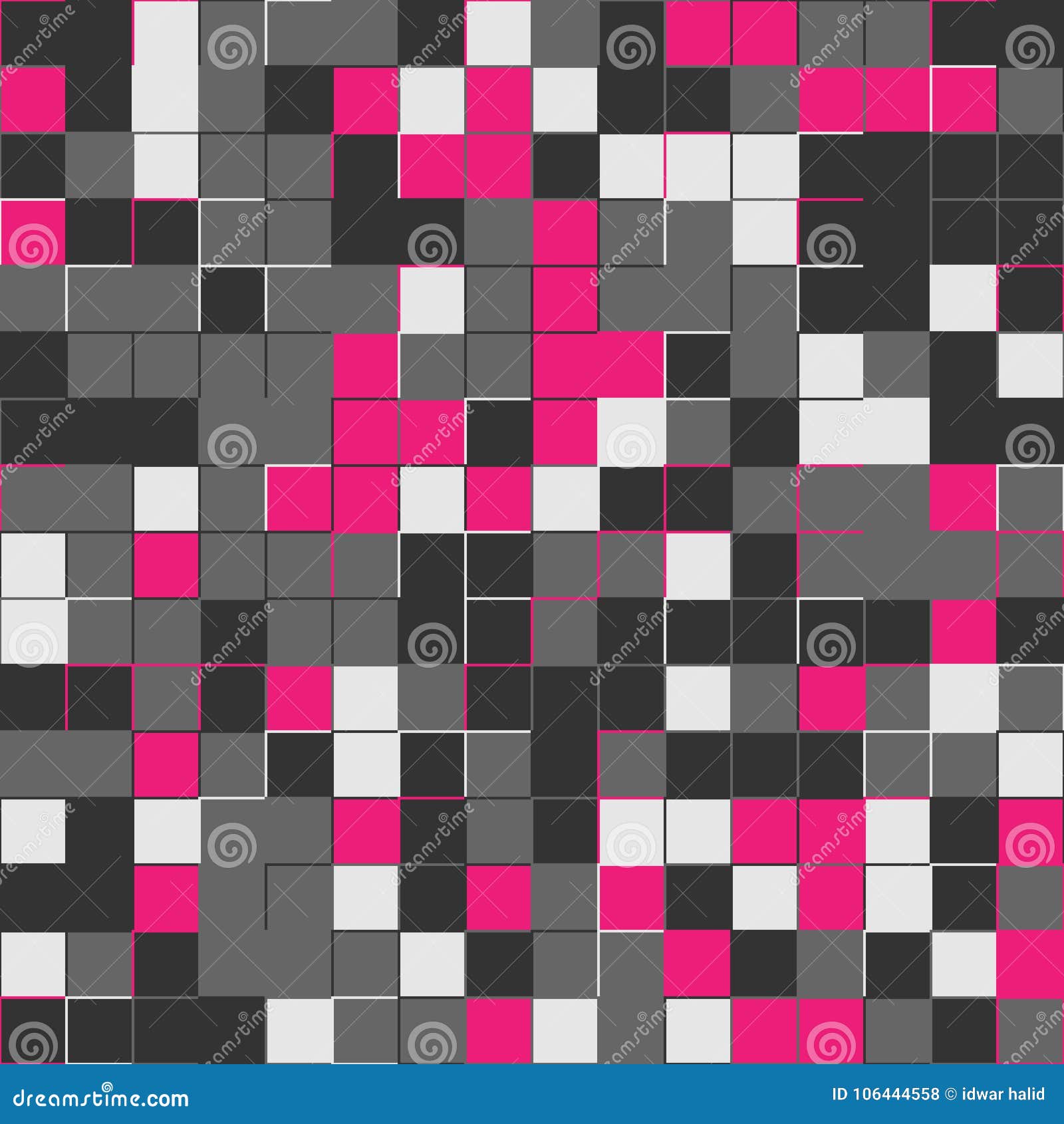 Random Pink Squares. Random Colored Abstract, Digital Generative Art ...