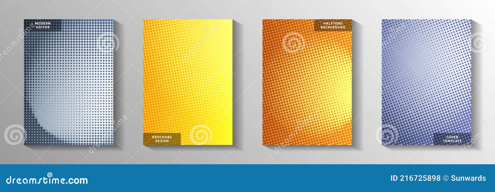 Random Point Screen Tone Gradation Cover Templates Vector Series. Urban ...