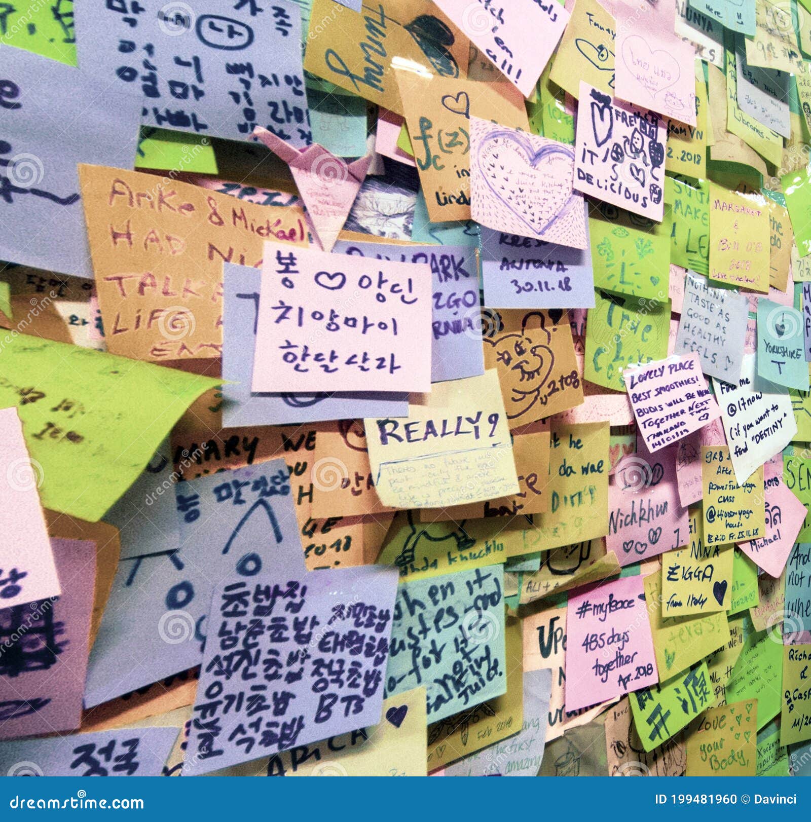 Random post it stickers stock photo. Image of board - 199481960