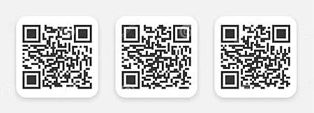 Random QR Code Vector Set on UI Tab Digital Scan Bar Illustration Stock ...