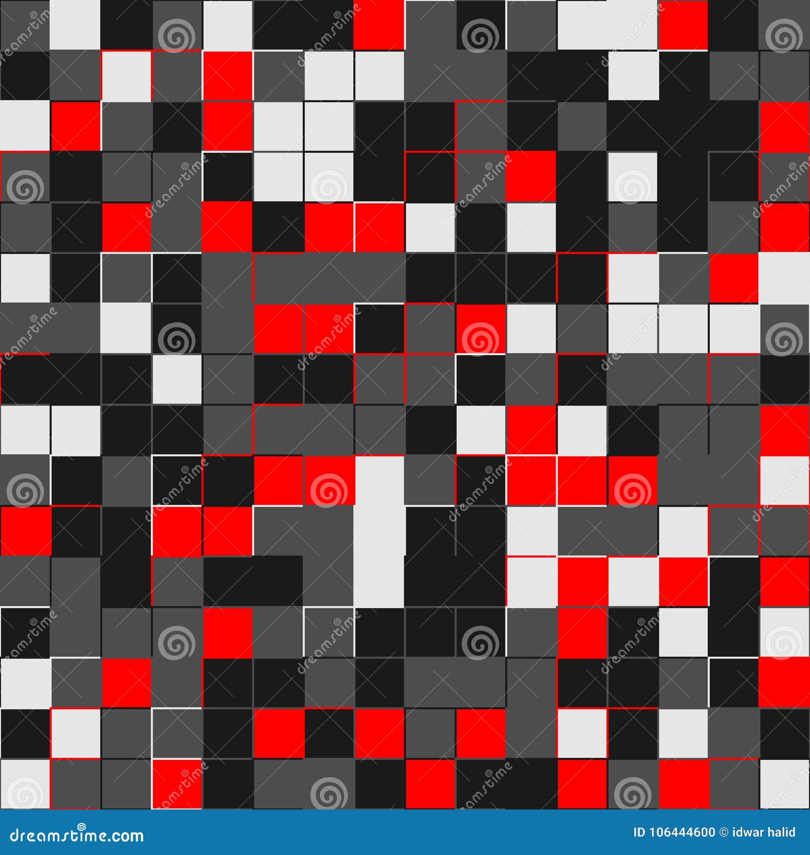 Random Red Squares. Random Colored Abstract, Digital Generative Art for ...