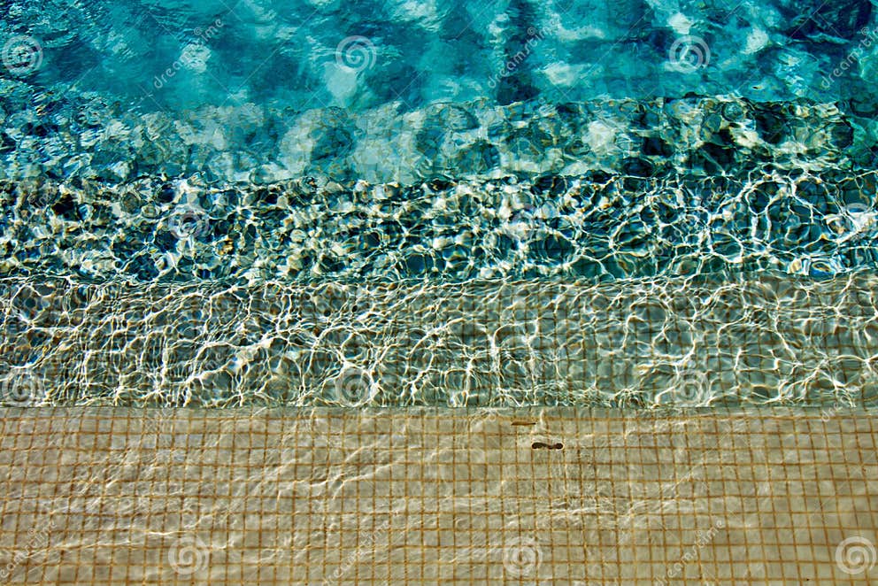 Random Ripples on Swimming Pool Steps Stock Photo - Image of standing ...