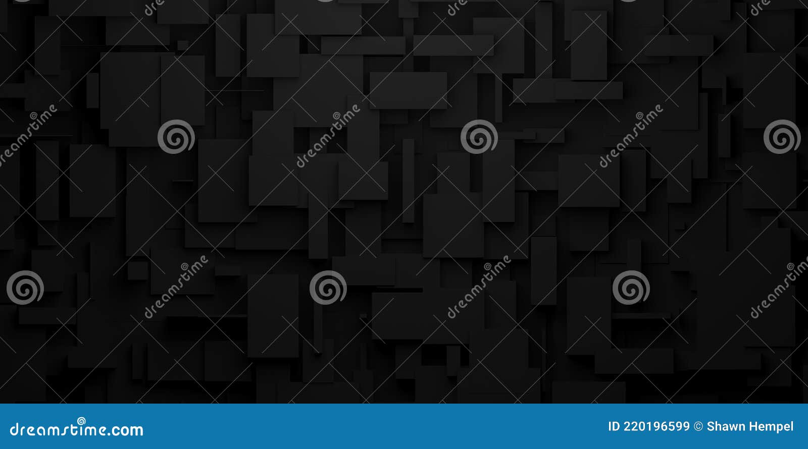 Random Scaled Black Cube Boxes Block Background Wallpaper Banner Stock ...