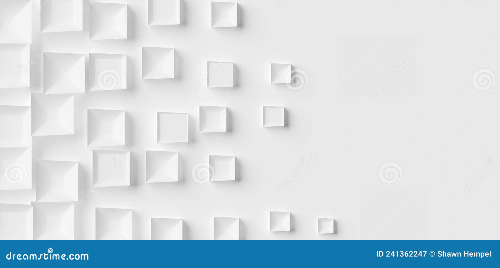 Random Scaled White Cube Boxes Frames Block Background Wallpaper Banner ...