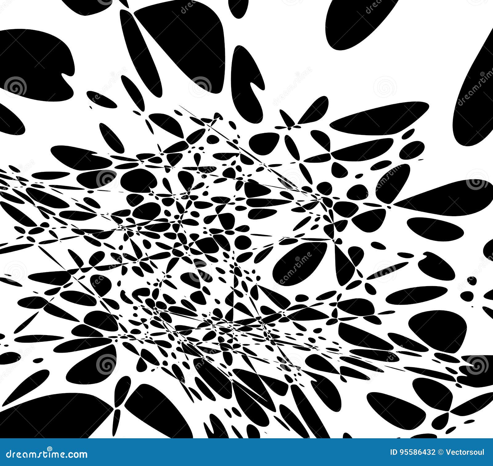 Random Scattered Pattern. Black and White Abstract Illustration Stock ...