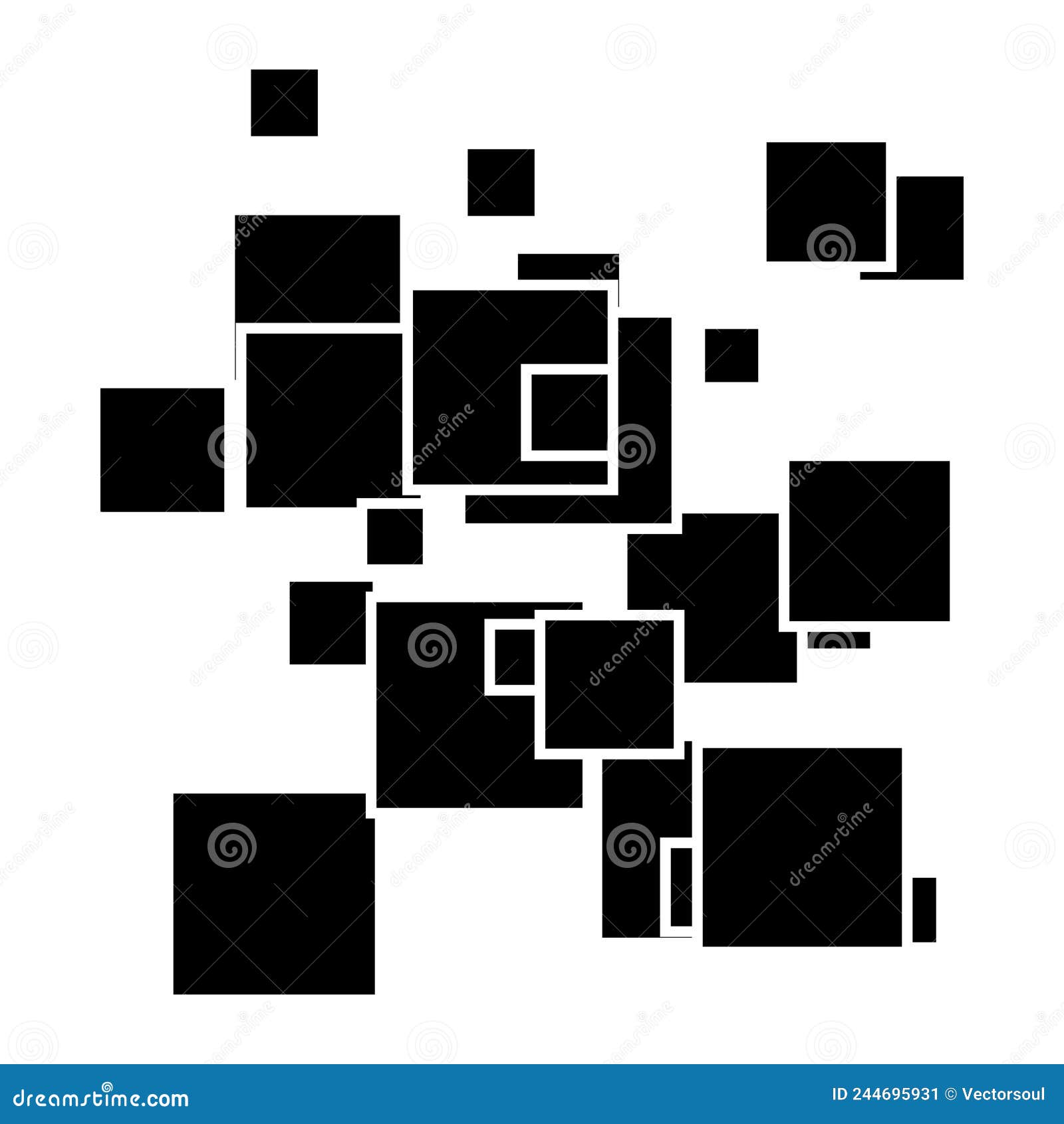 Random, Scattered Squares Pattern, Texture Element. Randomness Concept ...