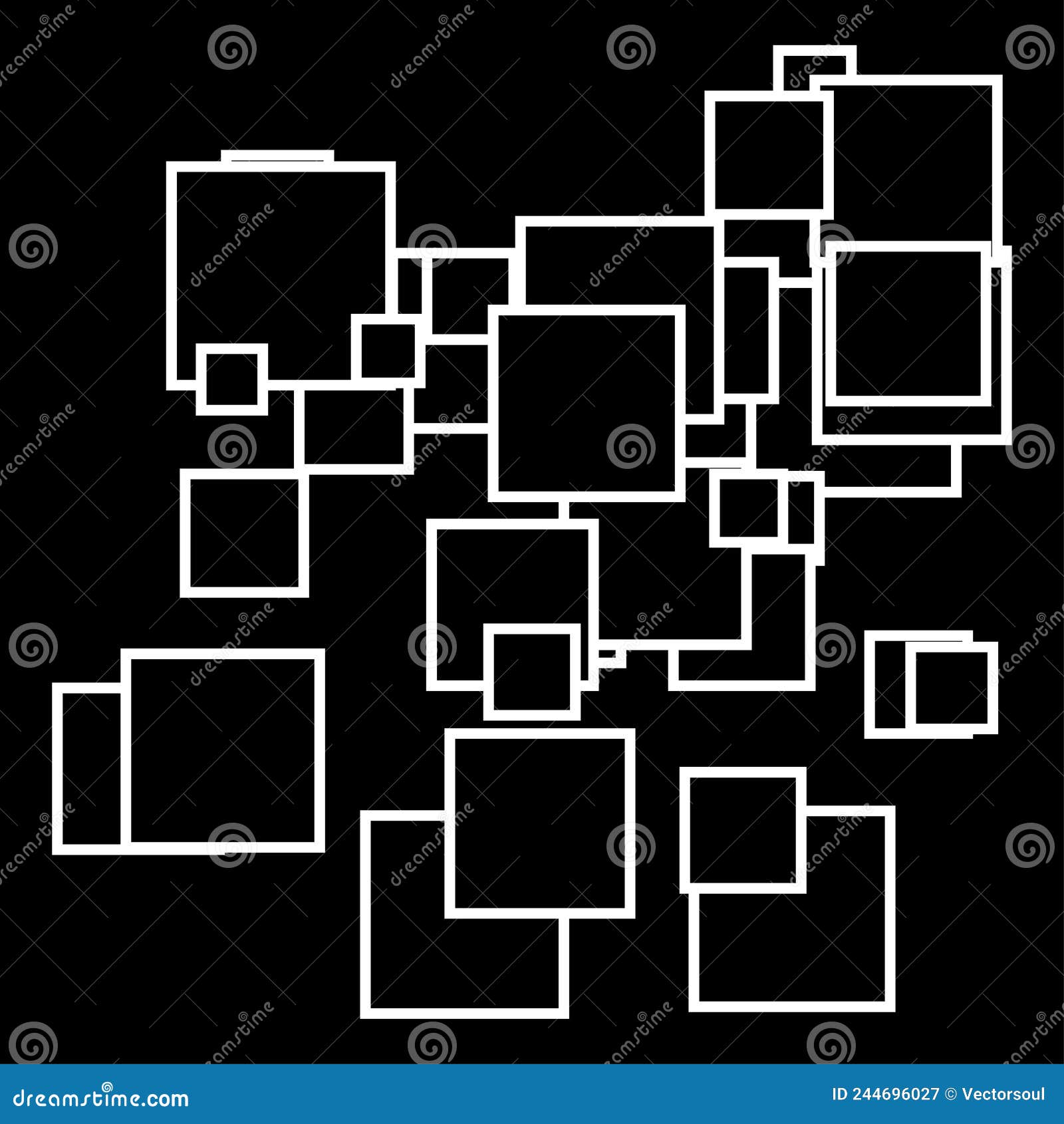 Random, Scattered Squares Pattern, Texture Element. Randomness Concept ...