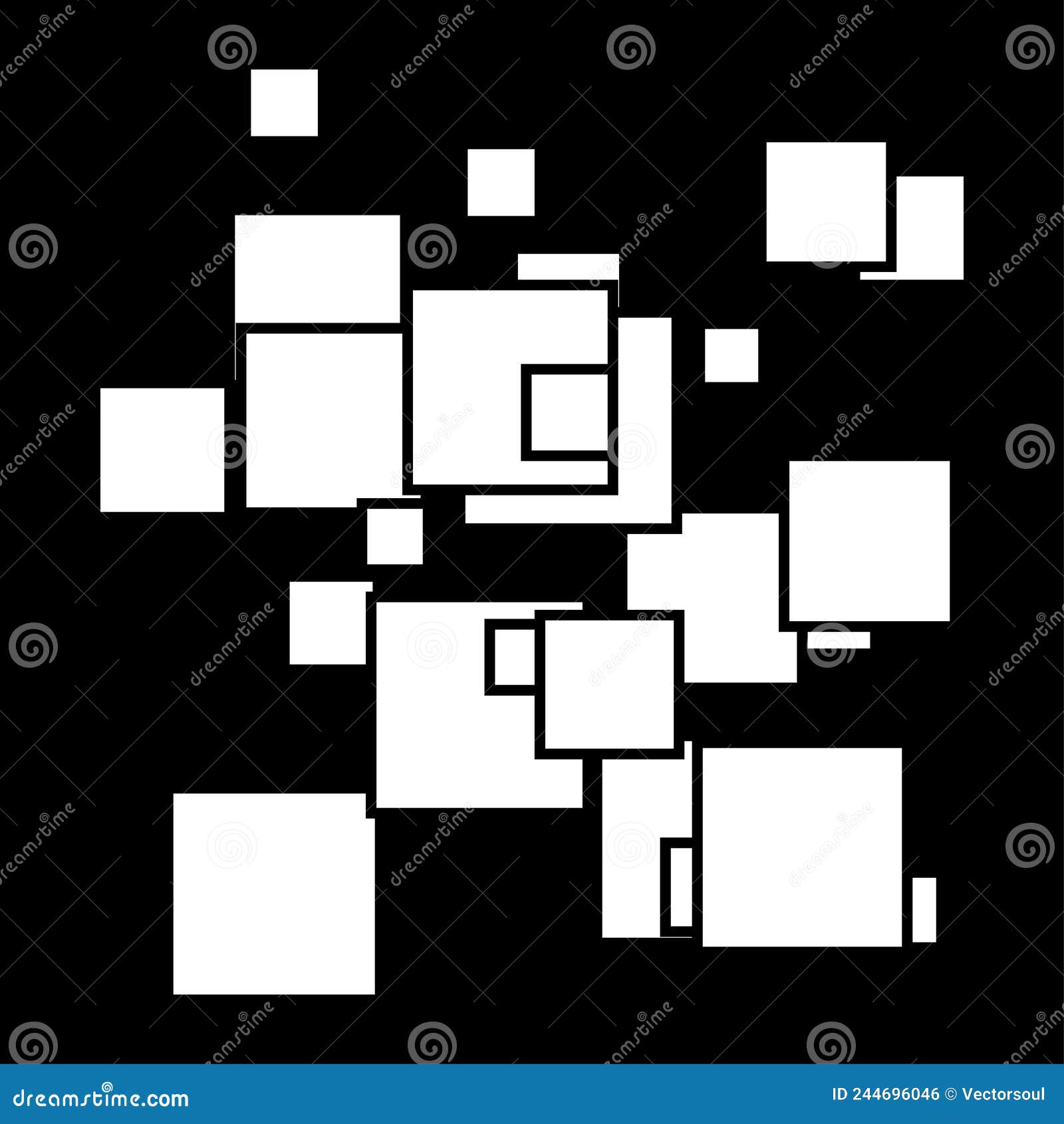 Random, Scattered Squares Pattern, Texture Element. Randomness Concept ...