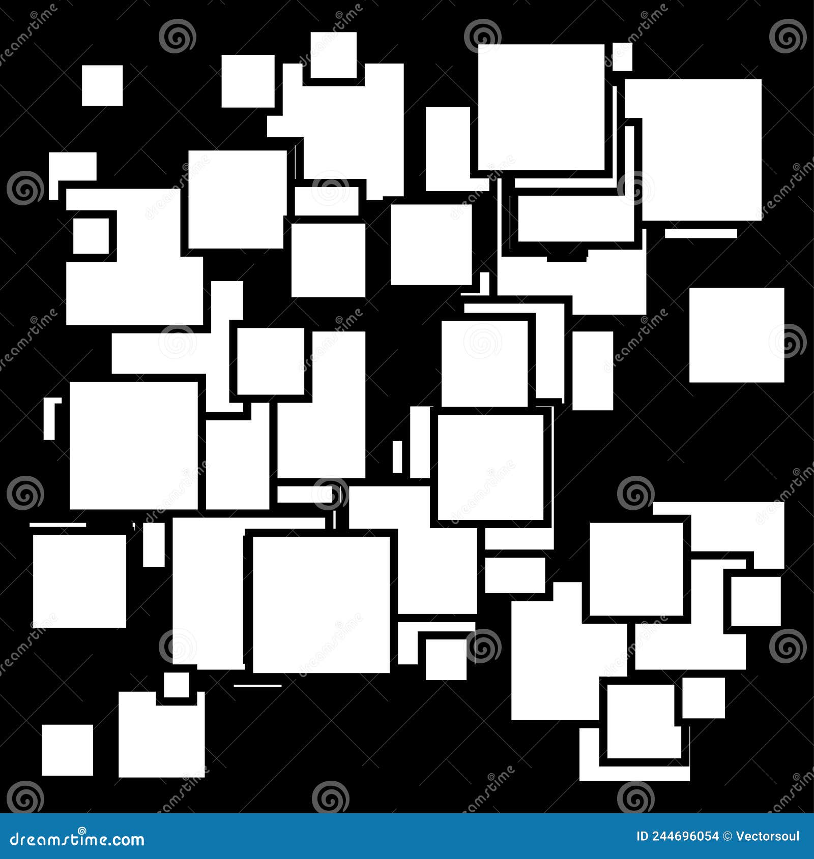 Random, Scattered Squares Pattern, Texture Element. Randomness Concept ...