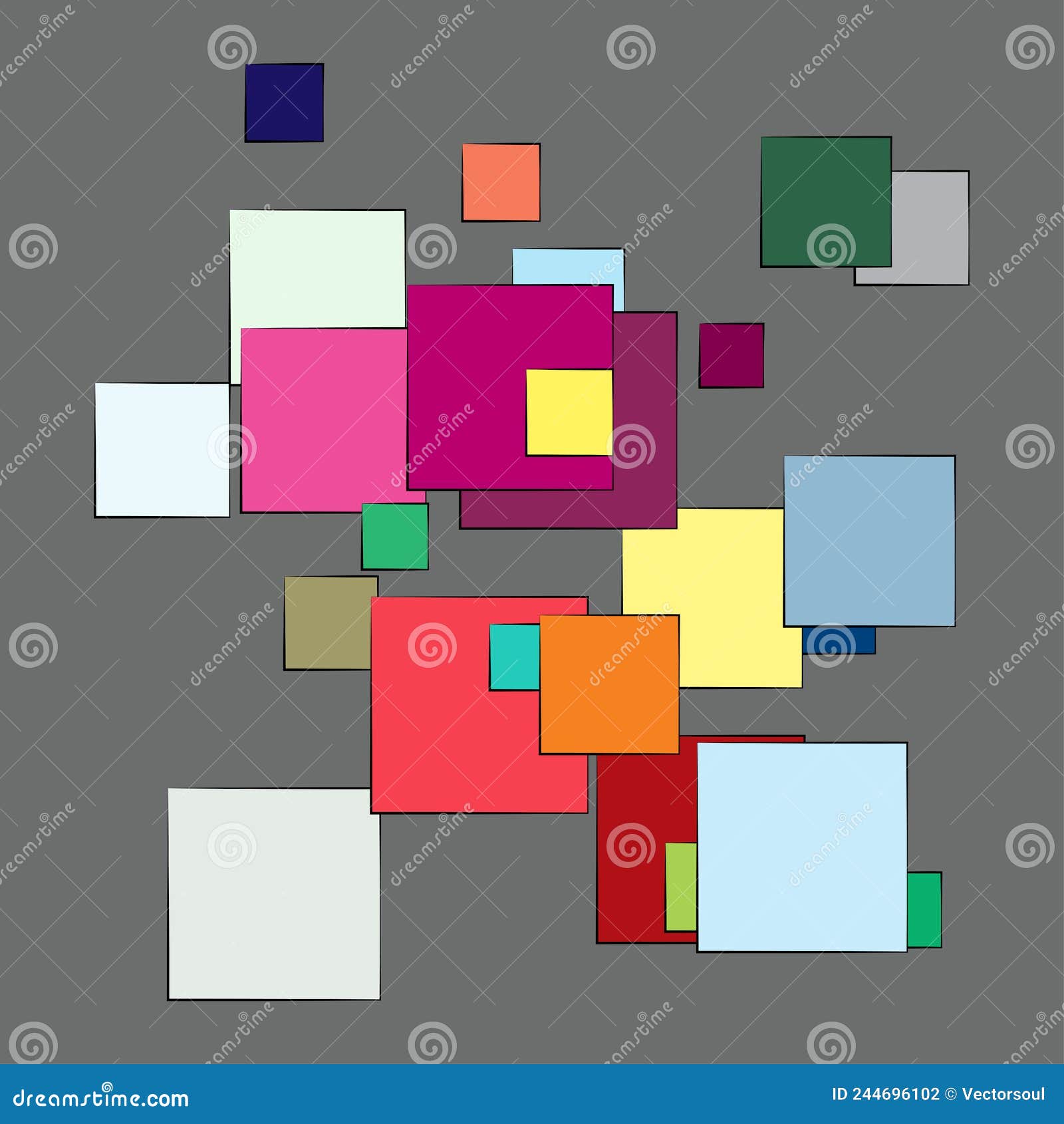 Random, Scattered Squares Pattern, Texture Element. Randomness Concept ...
