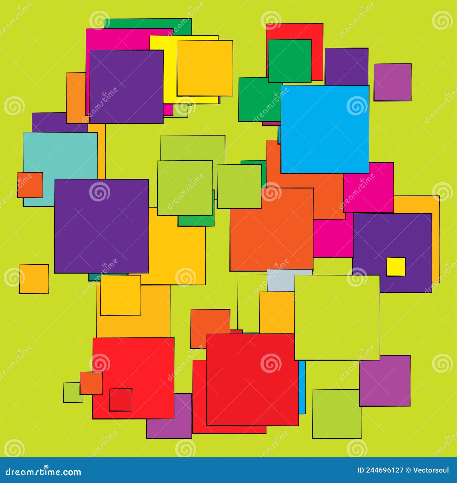 Random, Scattered Squares Pattern, Texture Element. Randomness Concept ...