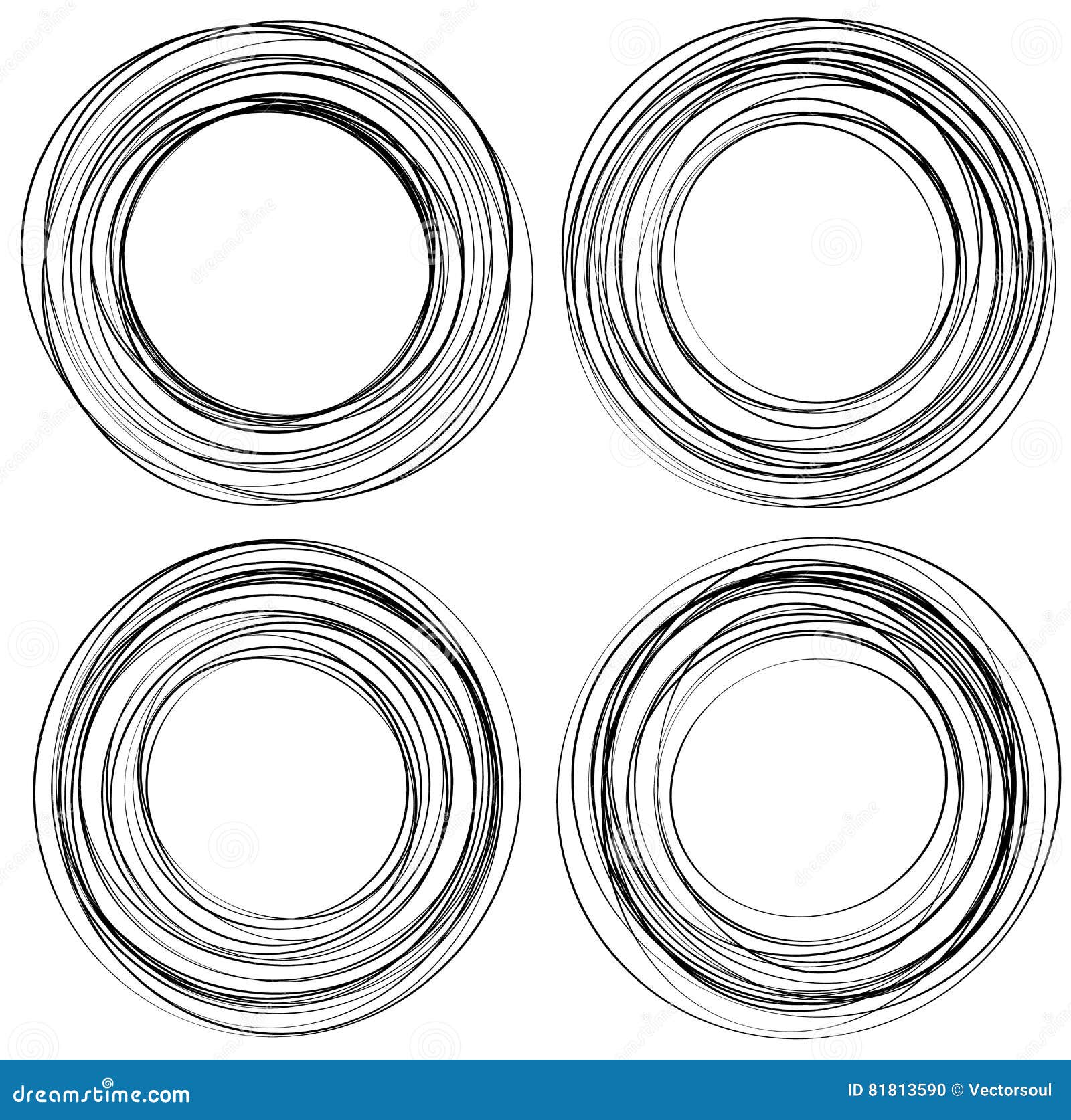 Random Scribble Circles. Concentric Circles In A Hand Drawn Styl Vector ... Random Scribble Circles. Concentric Circles In A Hand Drawn Styl Vector ...