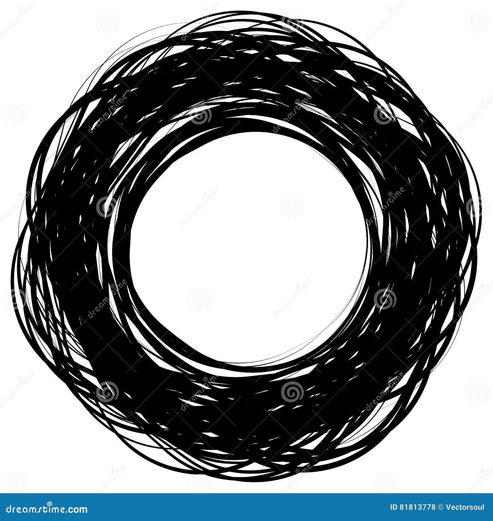Random Scribble Circles. Concentric Circles In A Hand Drawn Style ...