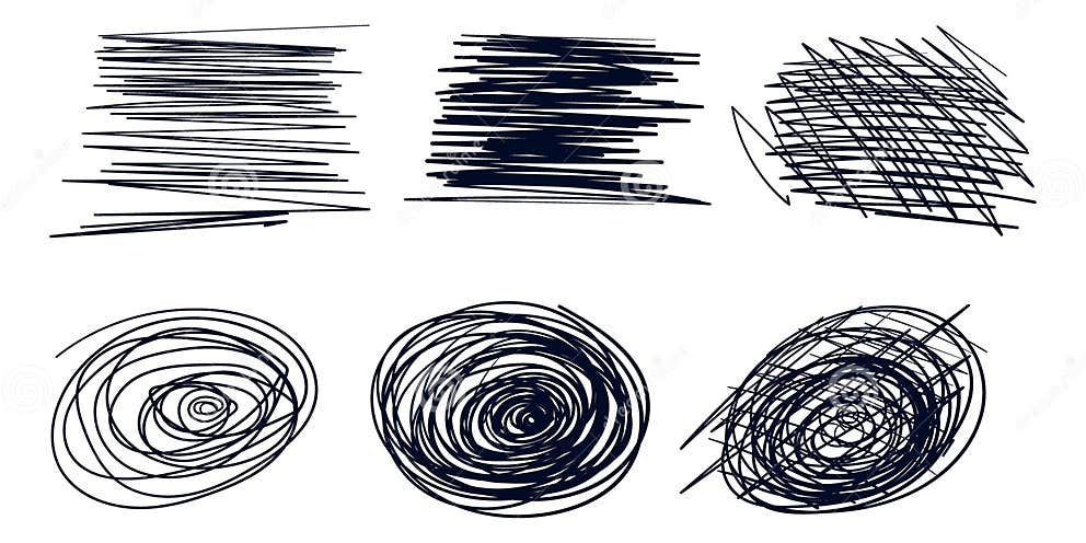 Random Scribbles Set. Hand Drawn Scribbles Doodle Vector Set Stock ...