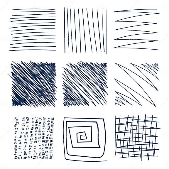 Random Scribbles Set. Hand Drawn Scribbles Doodle Vector Set Stock ...