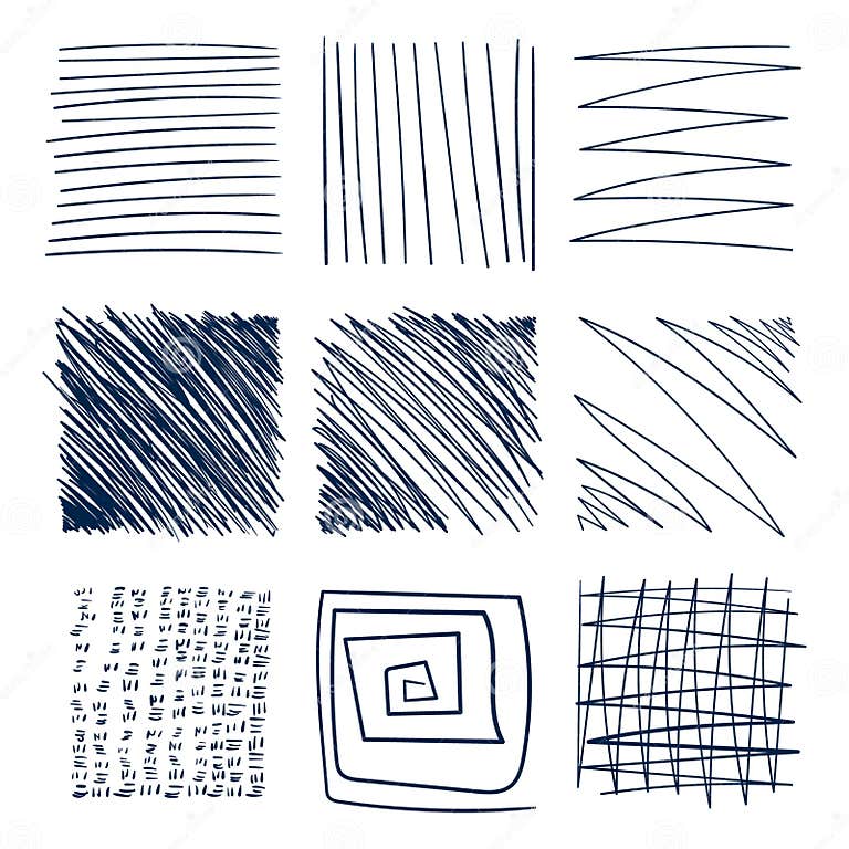 Random Scribbles Set. Hand Drawn Scribbles Doodle Vector Set Stock ...