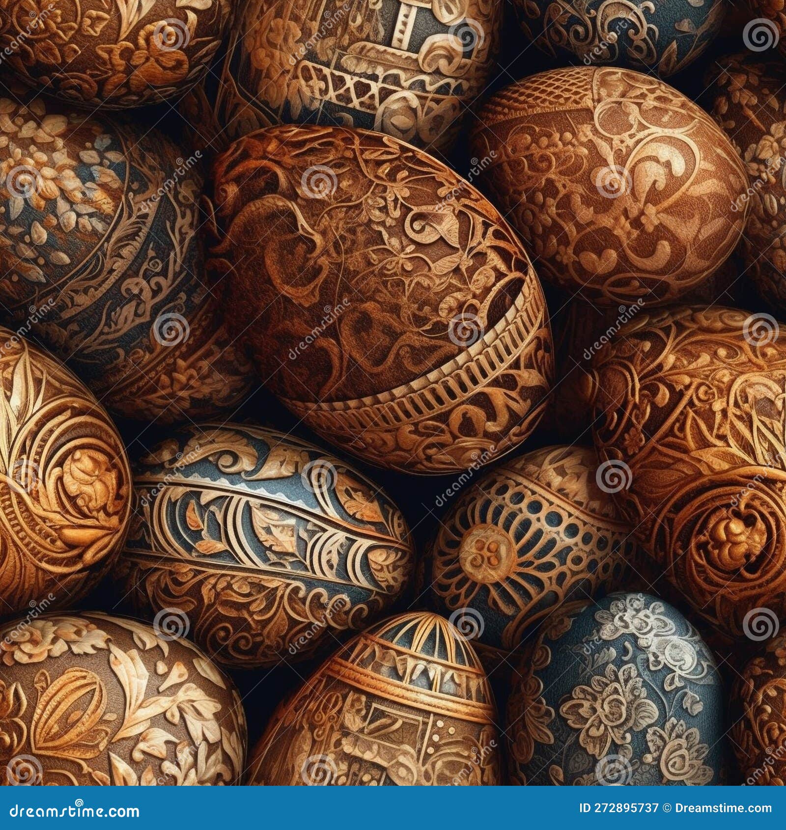 Seamless Random Background Ornate Easter Egg Illustration Theme ...