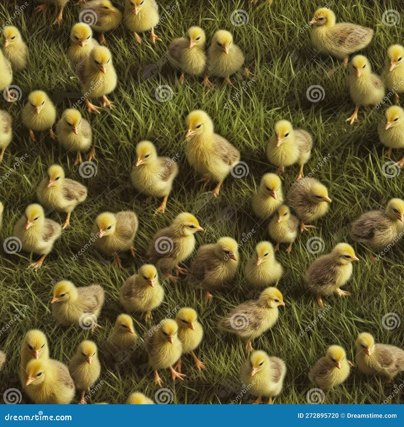 Random Seamless Background Tile of Baby Chicks on Grass Easter Theme ...