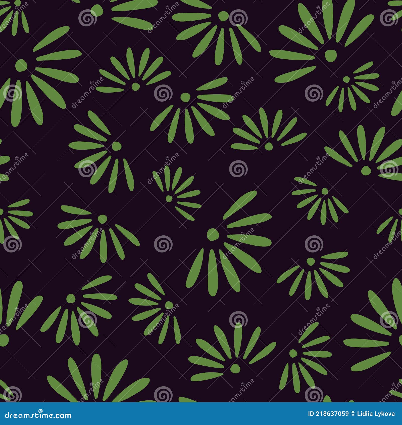 Green Daisy Leaf. Floral Botanical Flower. Watercolor Background Set ...