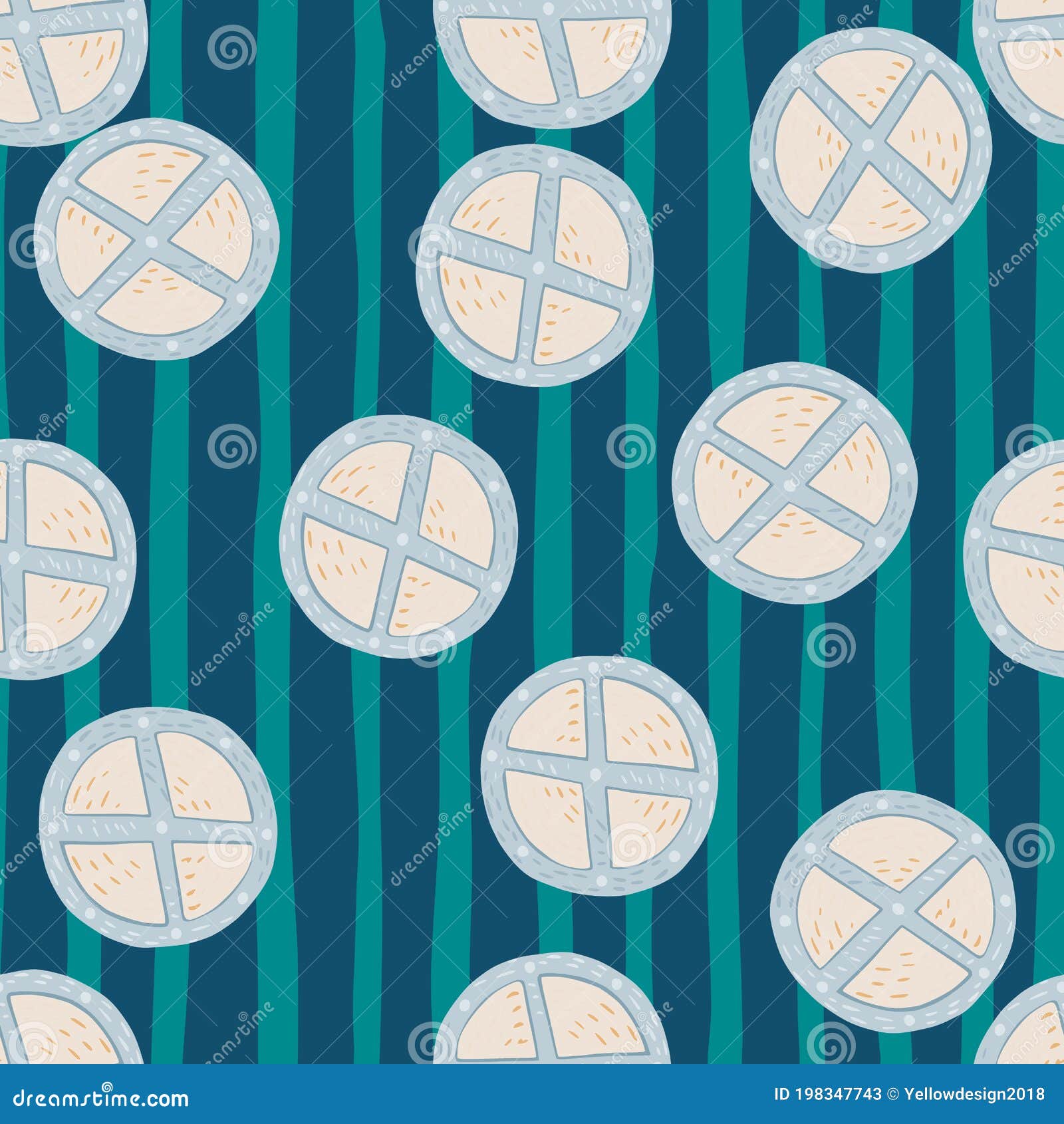Random Seamless Pattern with Medieval Pink and Blue Colored Wood Shield ...