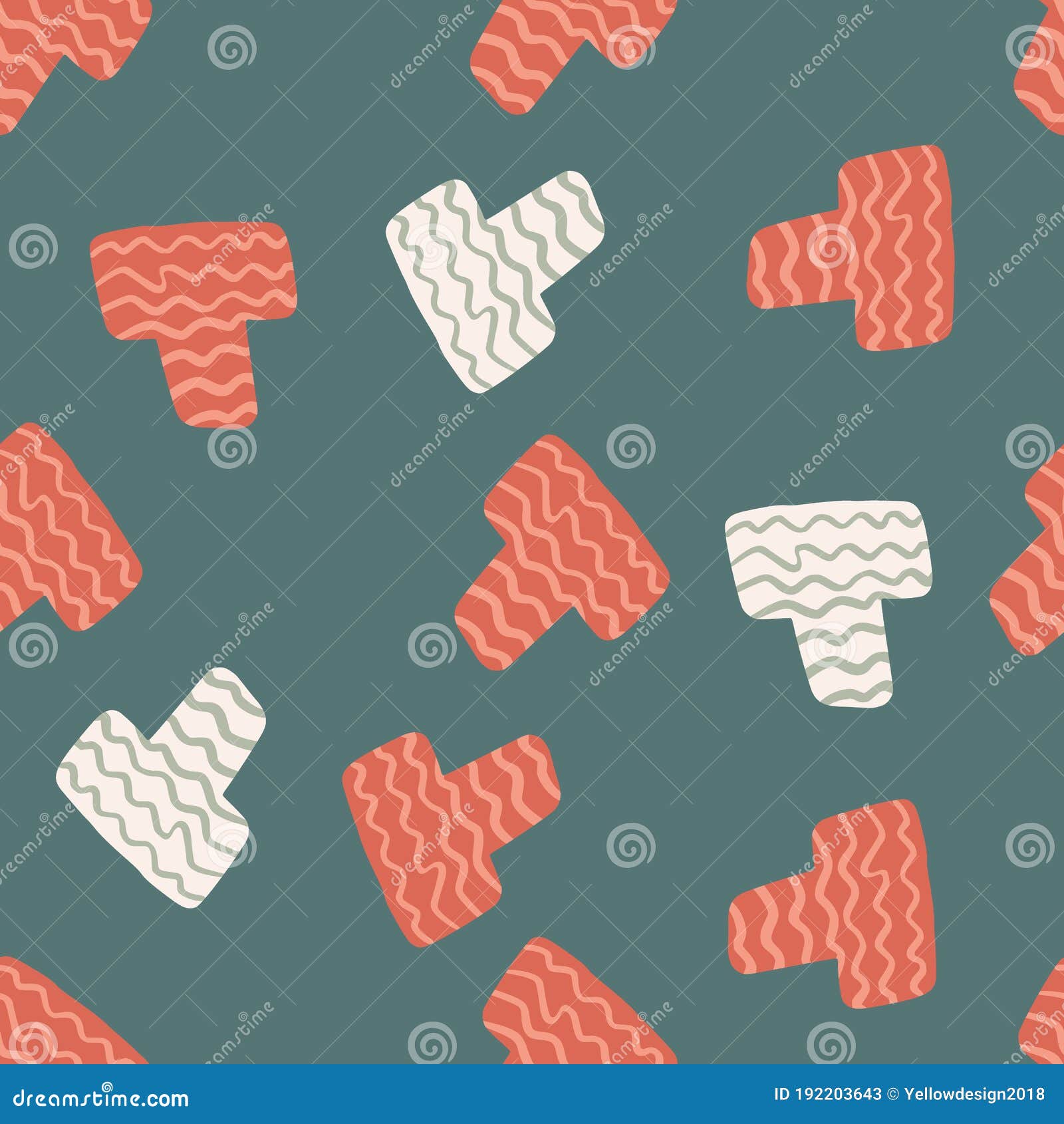 Random Seamless Pattern with T Symbol on Green Background Stock ...