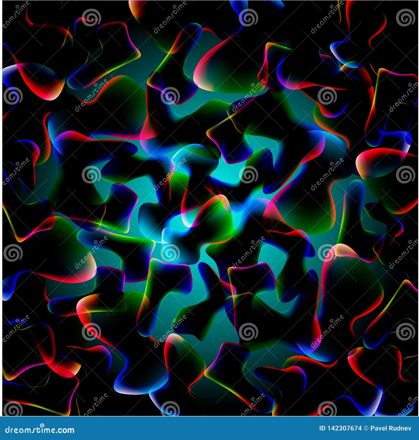 Random Shapes on Lighting Blue Background Stock Vector - Illustration ...