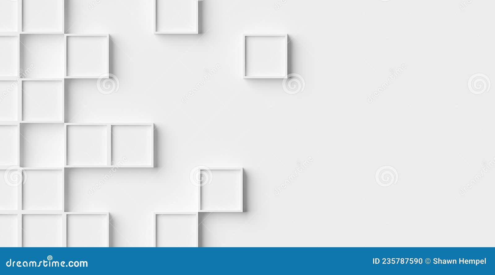 Random Shifted Inset White Cube Boxes Block Background Wallpaper Banner ...