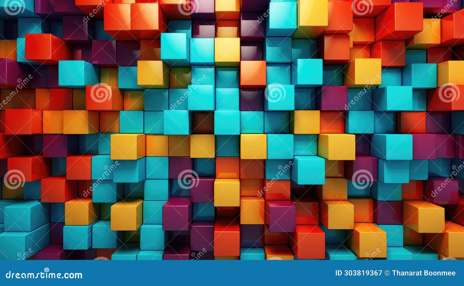 Random Shifted Rotated Cube Boxes Block Background, Ai Generated Stock ...