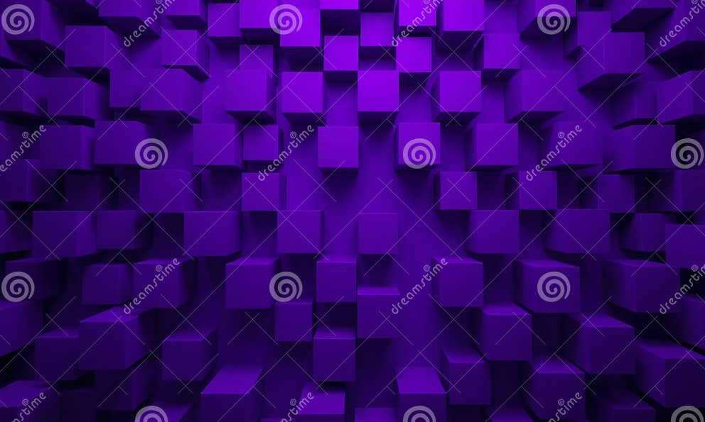 Random Shifted Violet Cube Boxes Block Background Wallpaper Stock ...