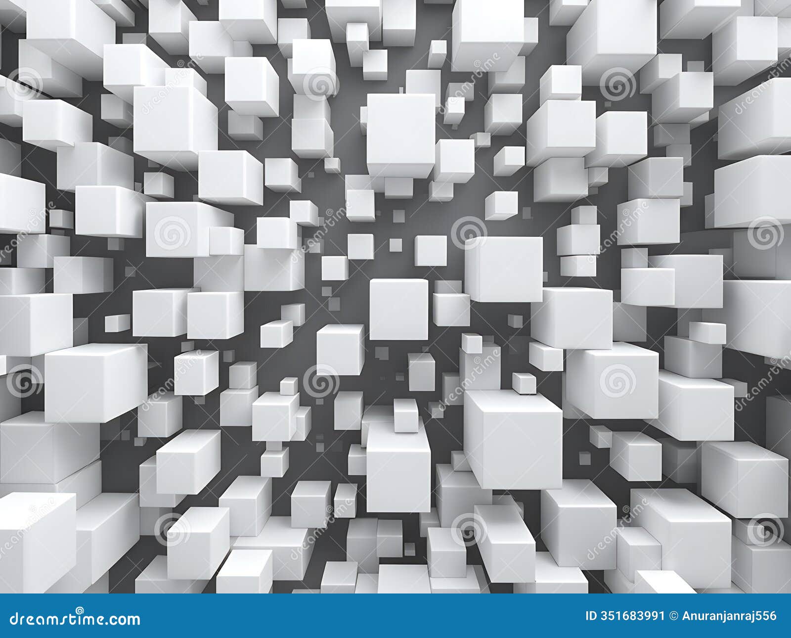 Random Shifted White Cube Boxes Block Abstract Background Stock ...