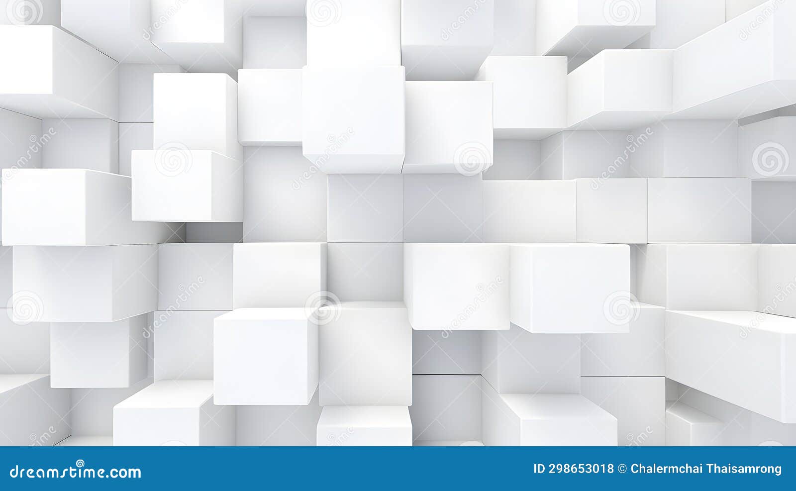 Random Shifted White Cube Boxes Block Background Wall by Generative AI ...