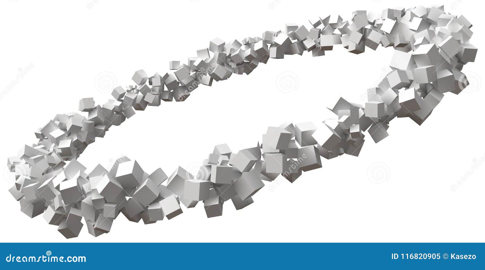 Random Sized Cubes Rotating in Eliptic Orbit. Stock Vector ...