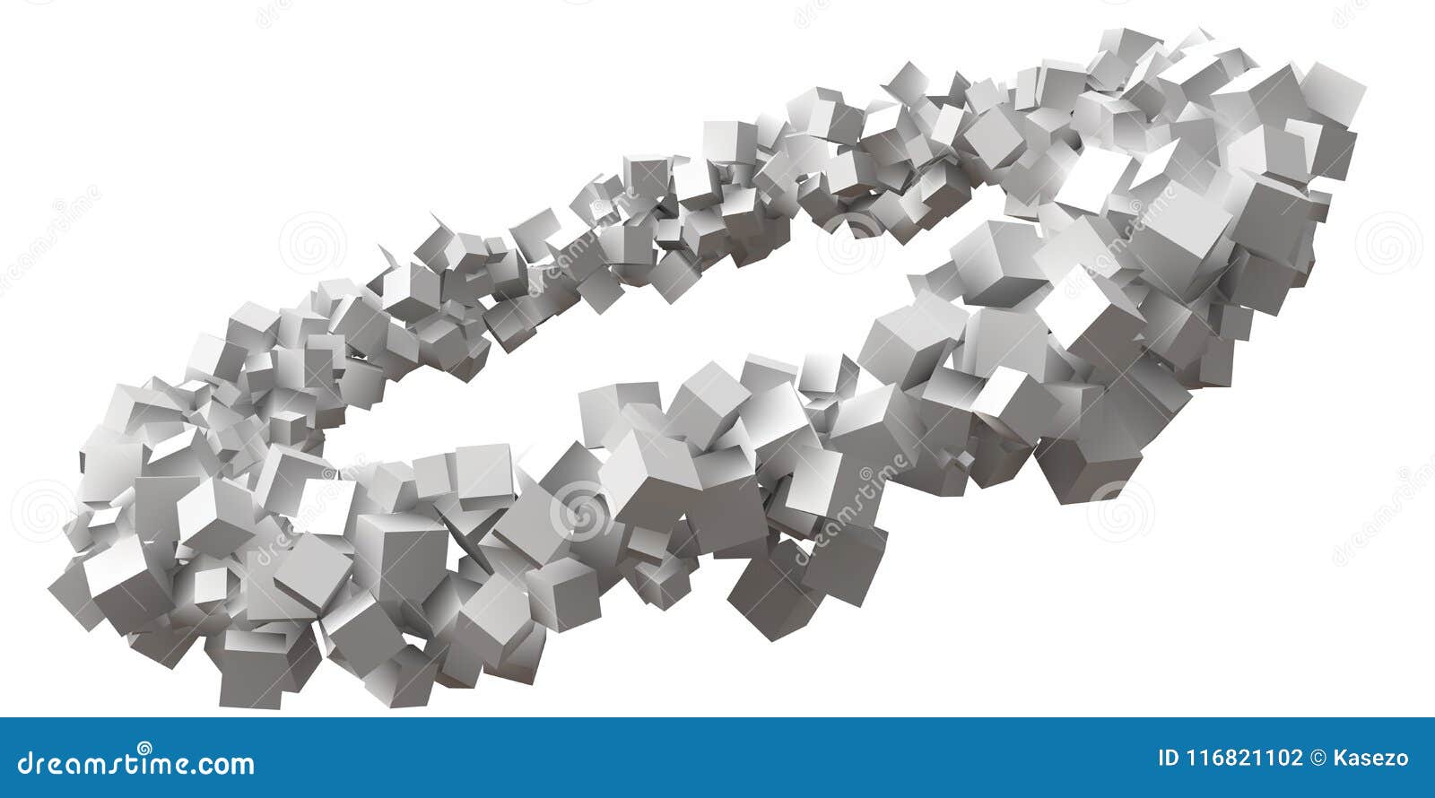 Random Sized Cubes Rotating in Eliptic Orbit. Stock Vector ...