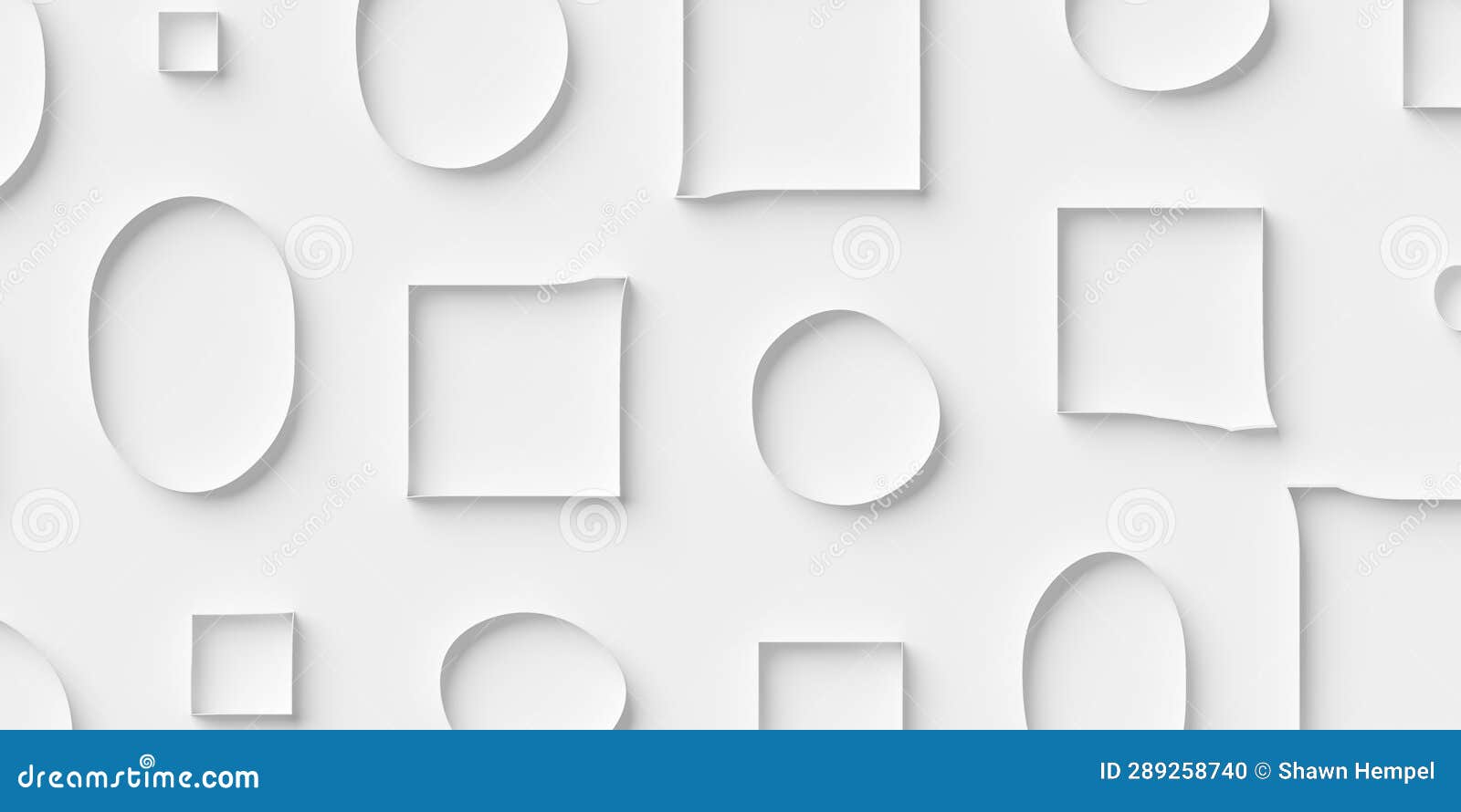 Random Sized Large White Inset Square Frames Geometry Objects ...