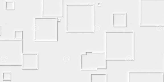 Random Sized Large White Offset Square Frames Geometry Objects ...