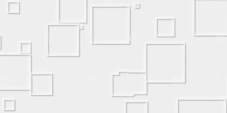 Random Sized Large White Offset Square Frames Geometry Objects ...