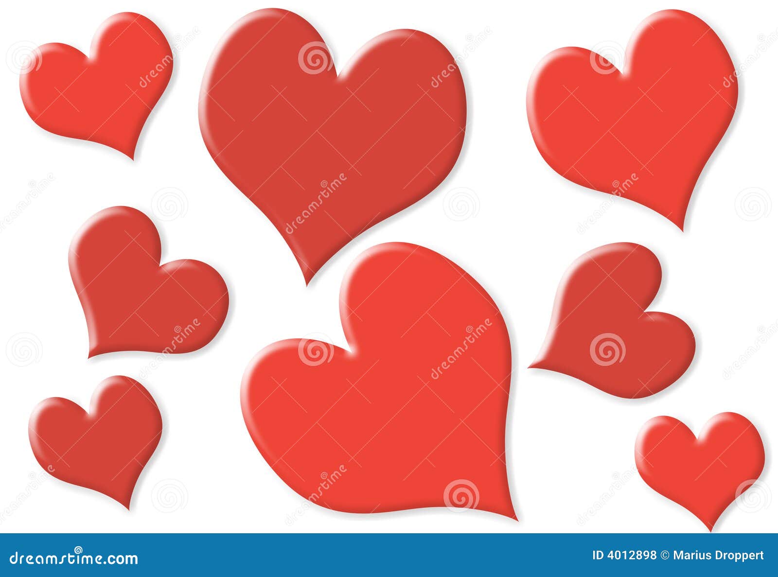 Random Small and Big Hearts with 2 Colors Stock Illustration ...