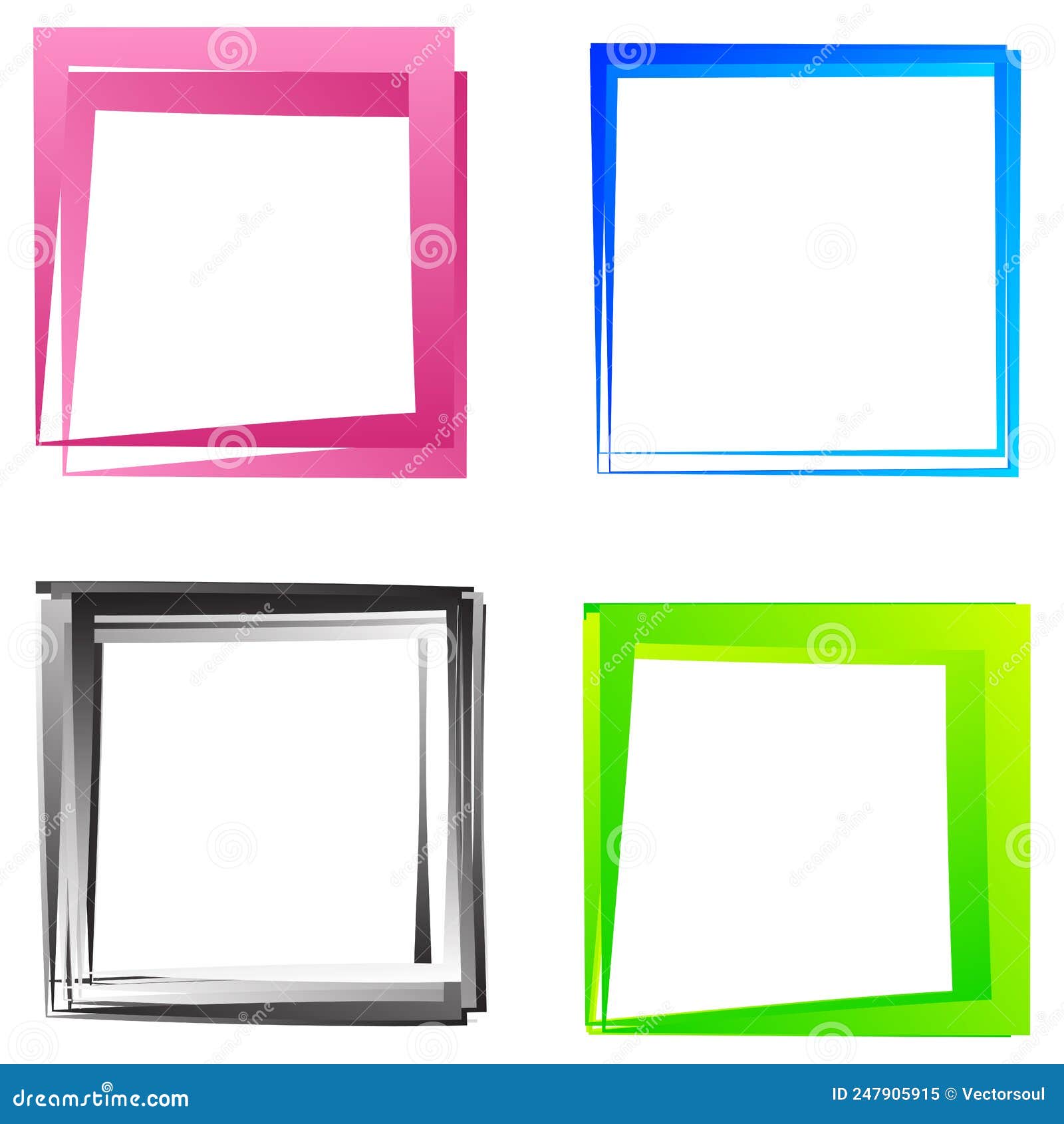 Random Square Contour Frame, Border Element Stock Vector - Illustration ...