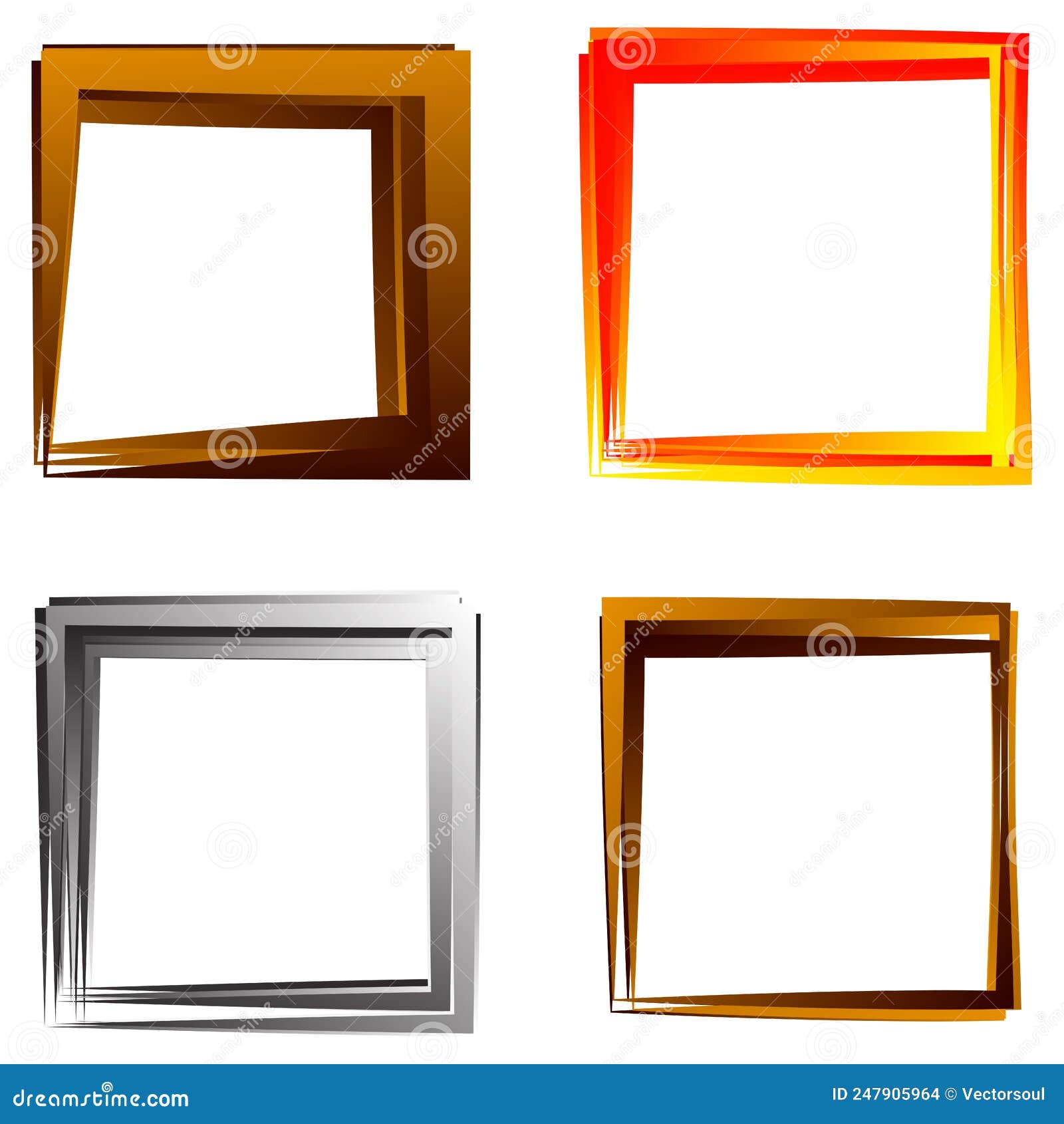 Random Square Contour Frame, Border Element Stock Vector - Illustration ...