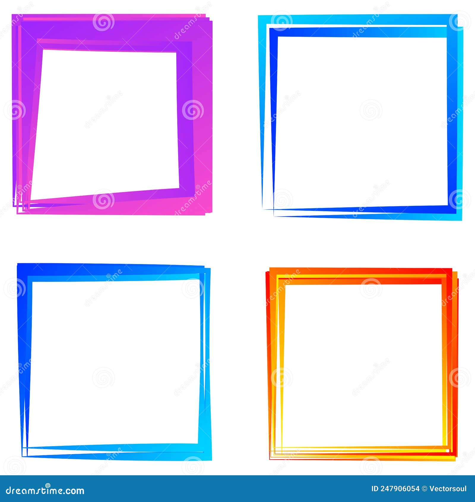 Random Square Contour Frame, Border Element Stock Vector - Illustration ...