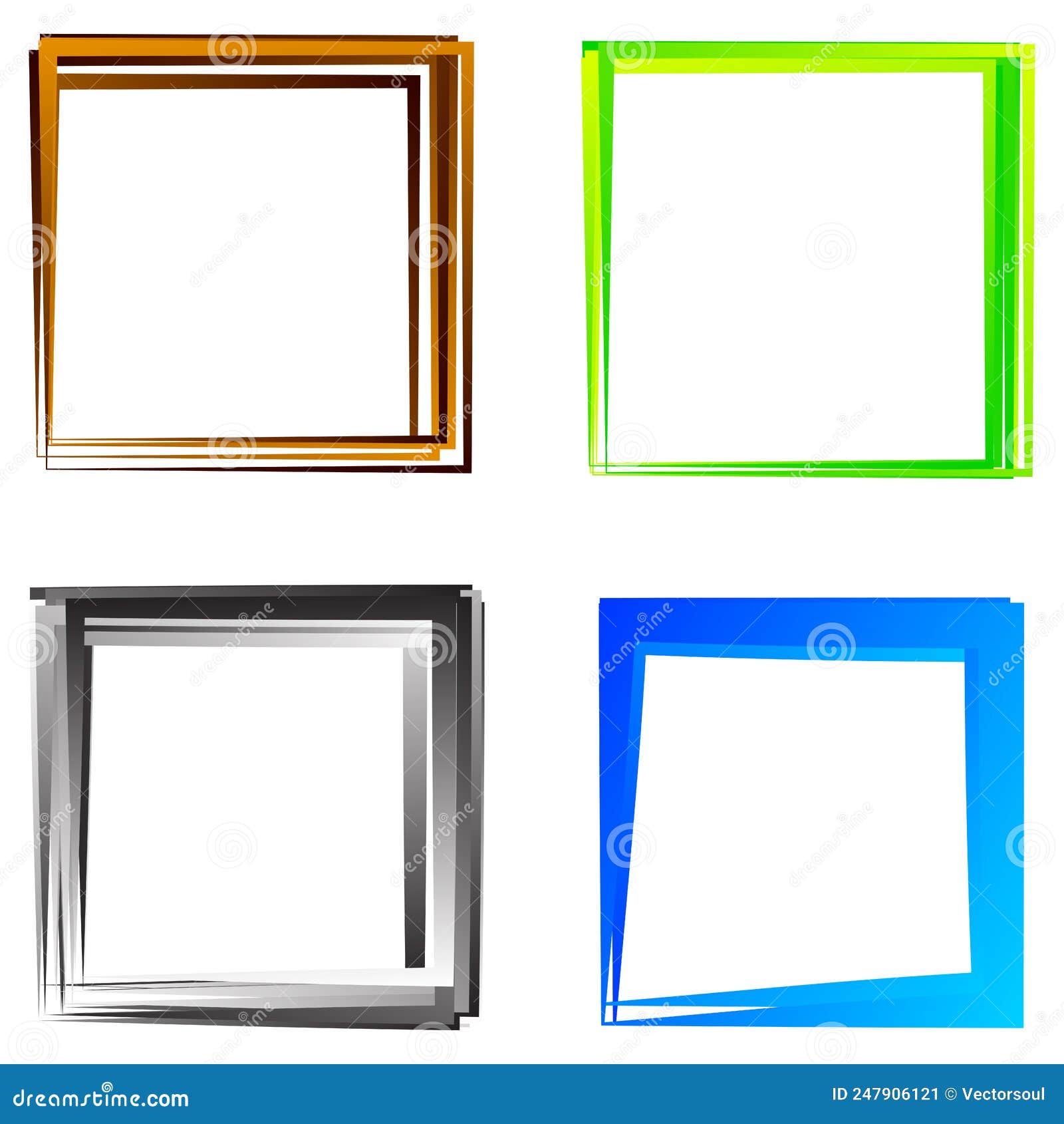 Random Square Contour Frame, Border Element Stock Vector - Illustration ...
