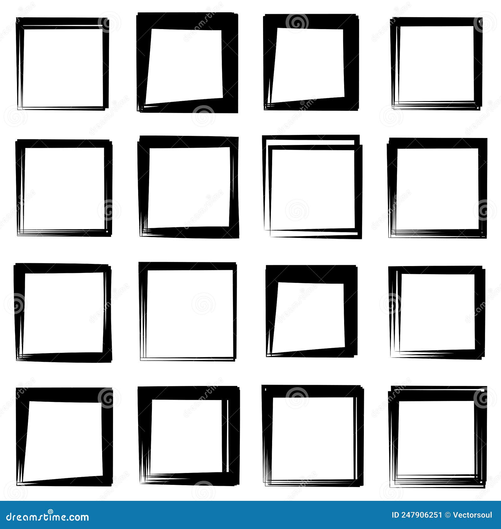 Random Square Contour Frame, Border Element Stock Vector - Illustration ...