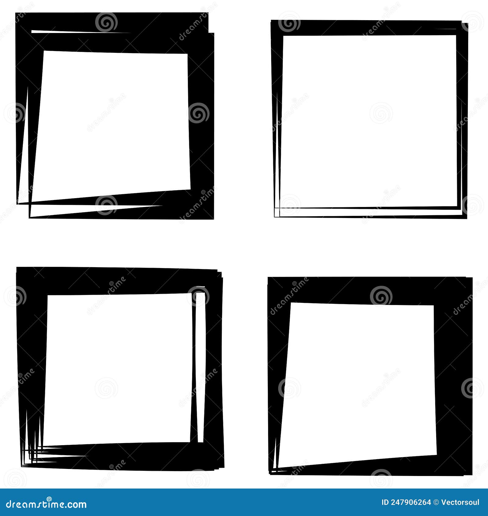 Random Square Contour Frame, Border Element Stock Vector - Illustration ...