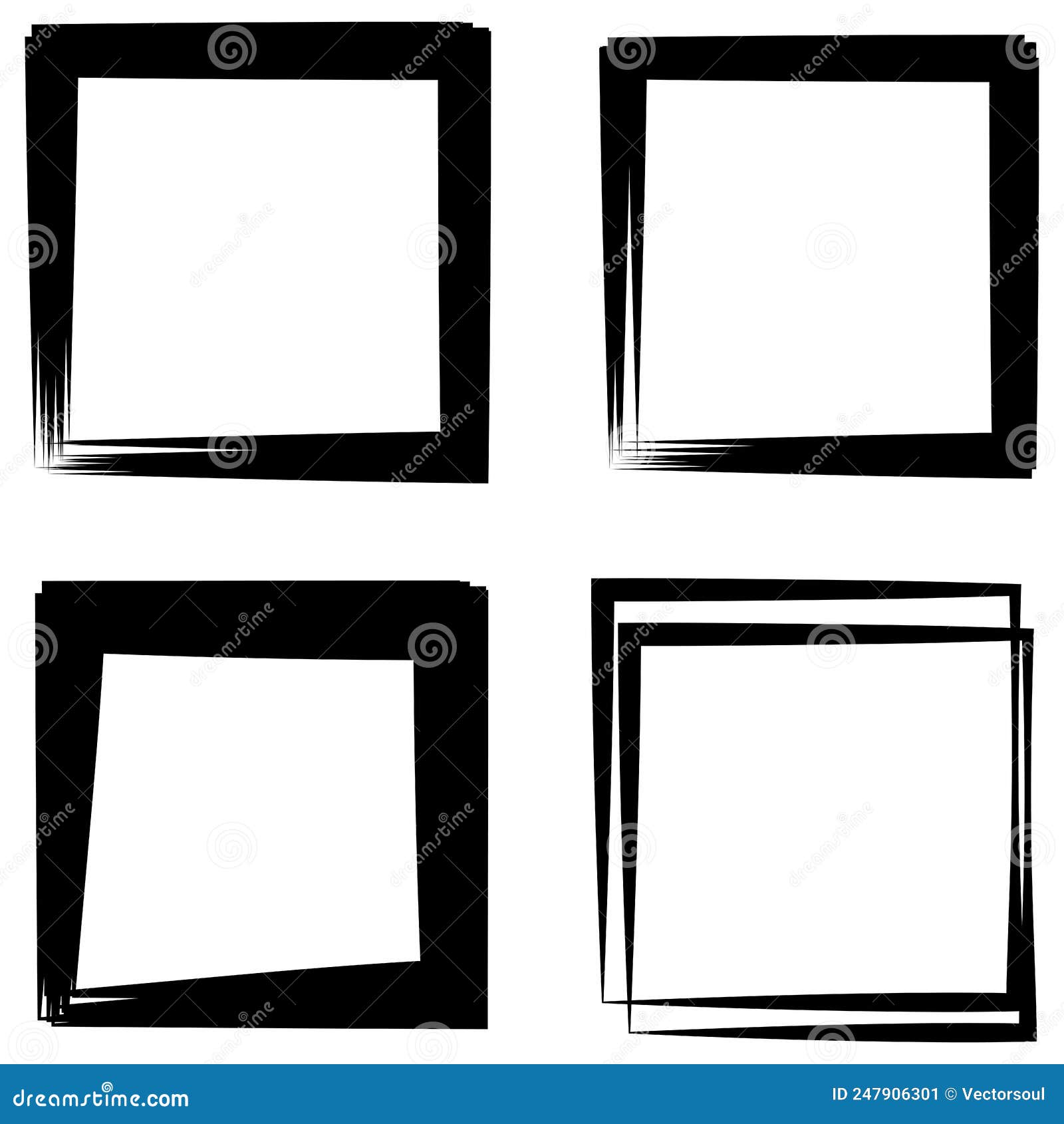 Random Square Contour Frame, Border Element Stock Vector - Illustration ...