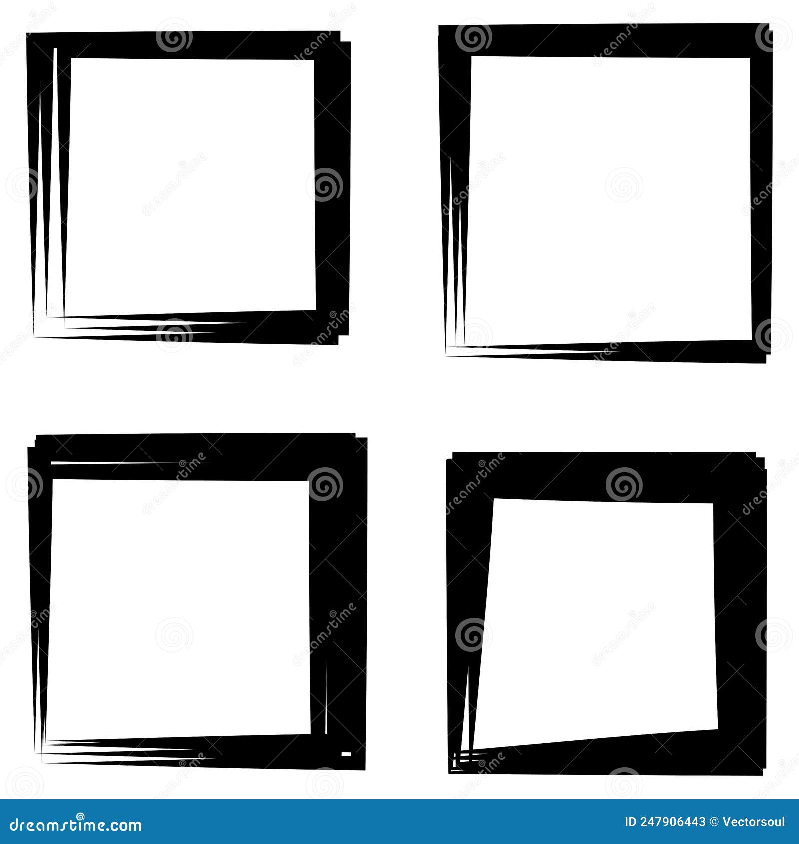 Random Square Contour Frame, Border Element Stock Vector - Illustration ...