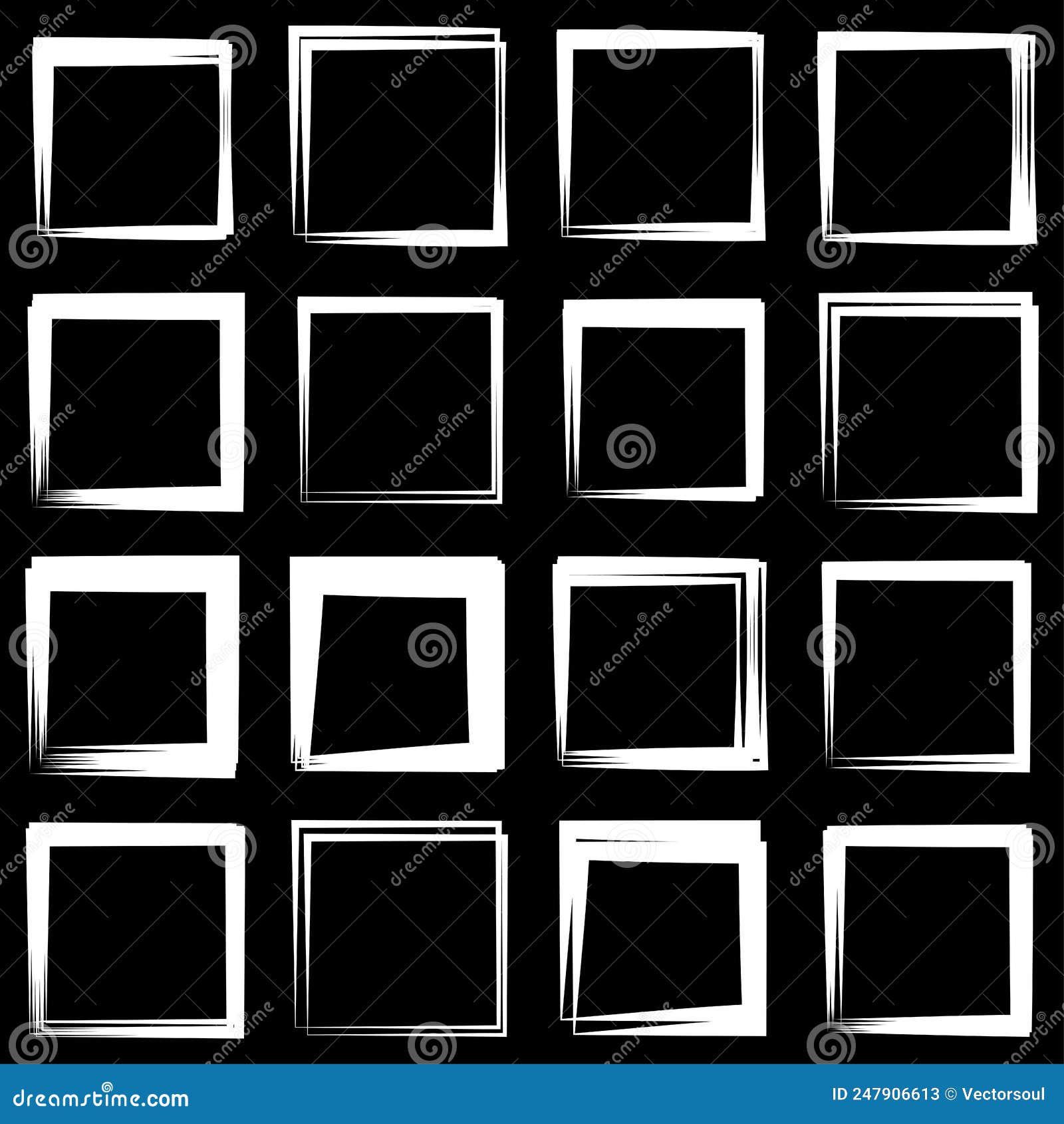 Random Square Contour Frame, Border Element Stock Vector - Illustration ...